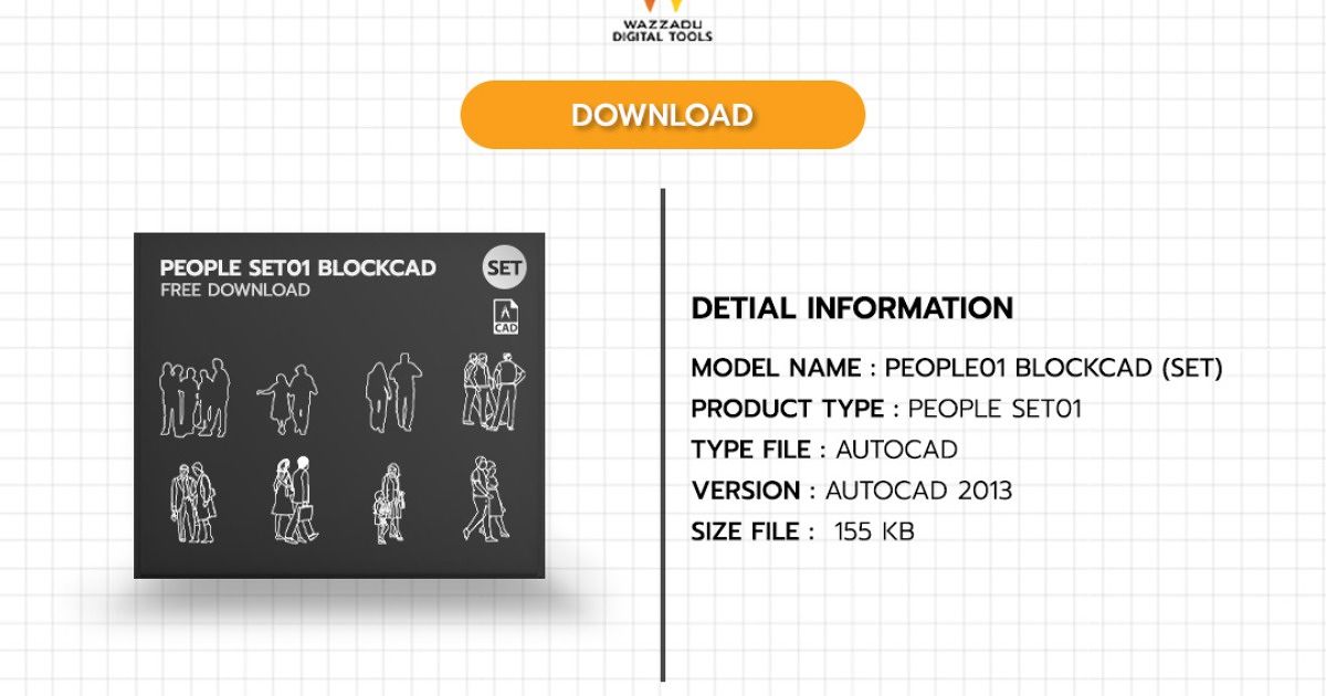 BLOCKCAD SET FREE DOWNLOAD : PEOPLE HUMAN SCALE SET 01 (อิริยาบถคนท่า ...